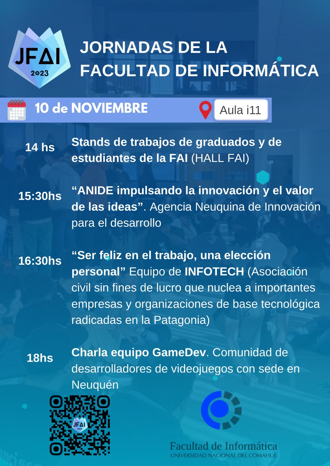 JFAI 2023: Cronograma del día viernes 10/11 – Facultad de Informática